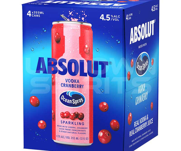 Absolut Ocean Spray Cranberry 4/355ml – Uptown Spirits