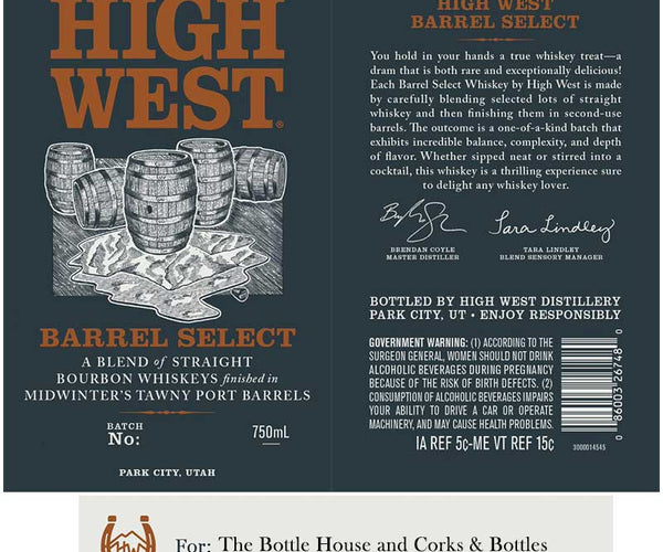 High West Barrel Select Finished in Midwinter's Tawny Port Barrels Bou ...